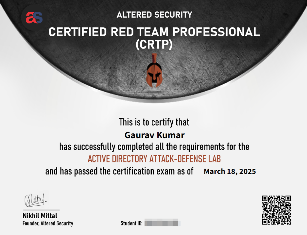 From Zero to Hero: My Journey to CRTP Certification - Mr.KaaLi's JARV!$